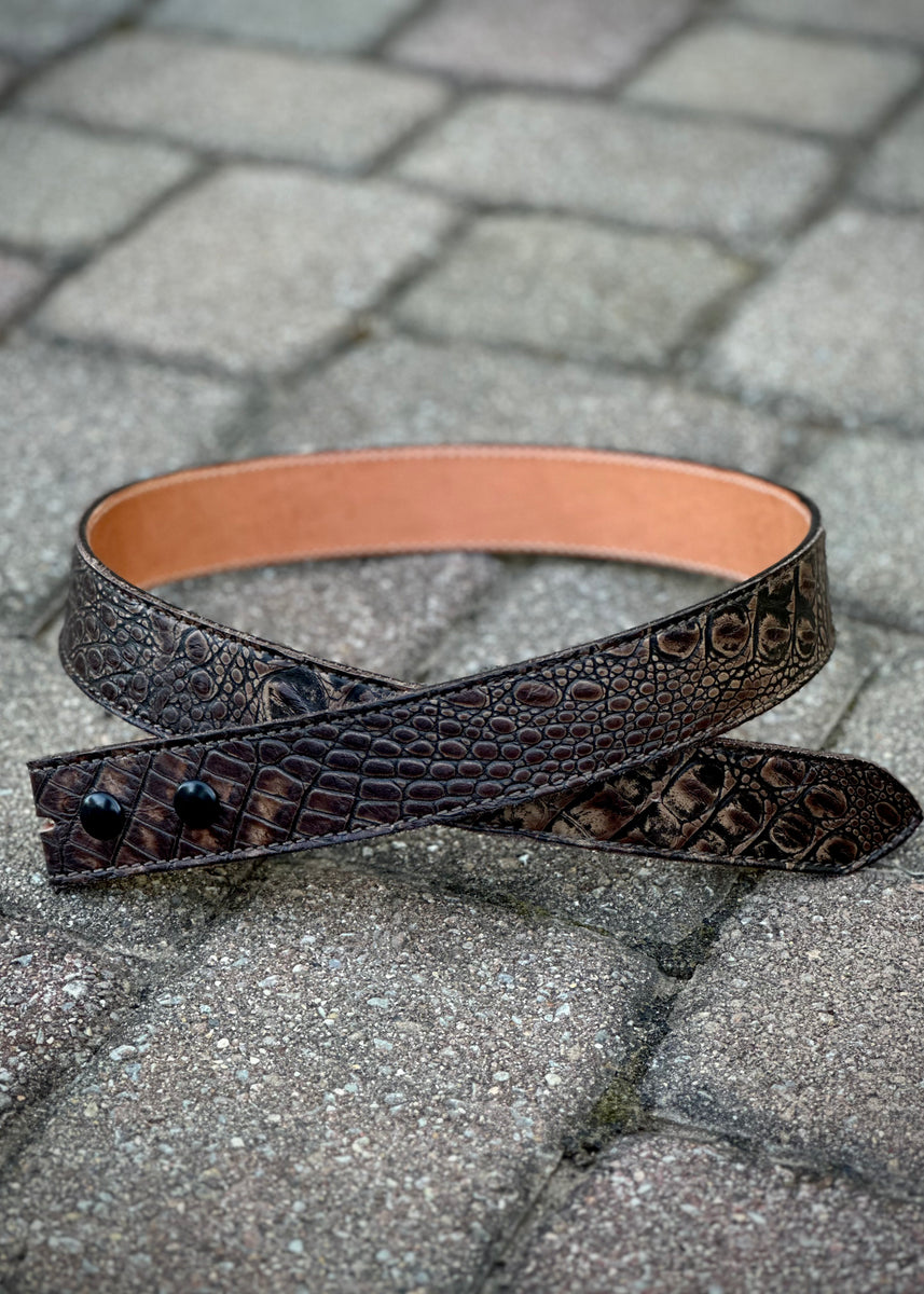 Simple Embossed Leather Belt – Crooked Horn Leather Company